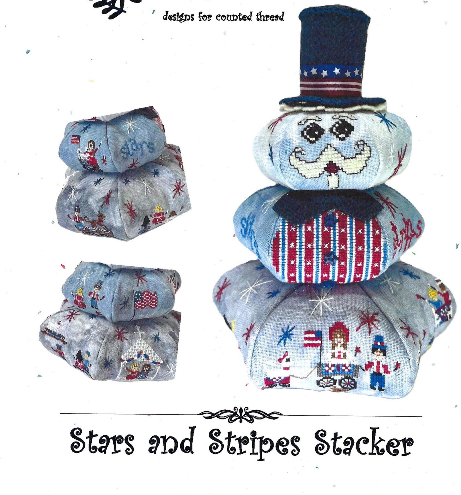 Counted Cross Stitch Pattern, Stars and Stripes Stacker, Patriotic ...
