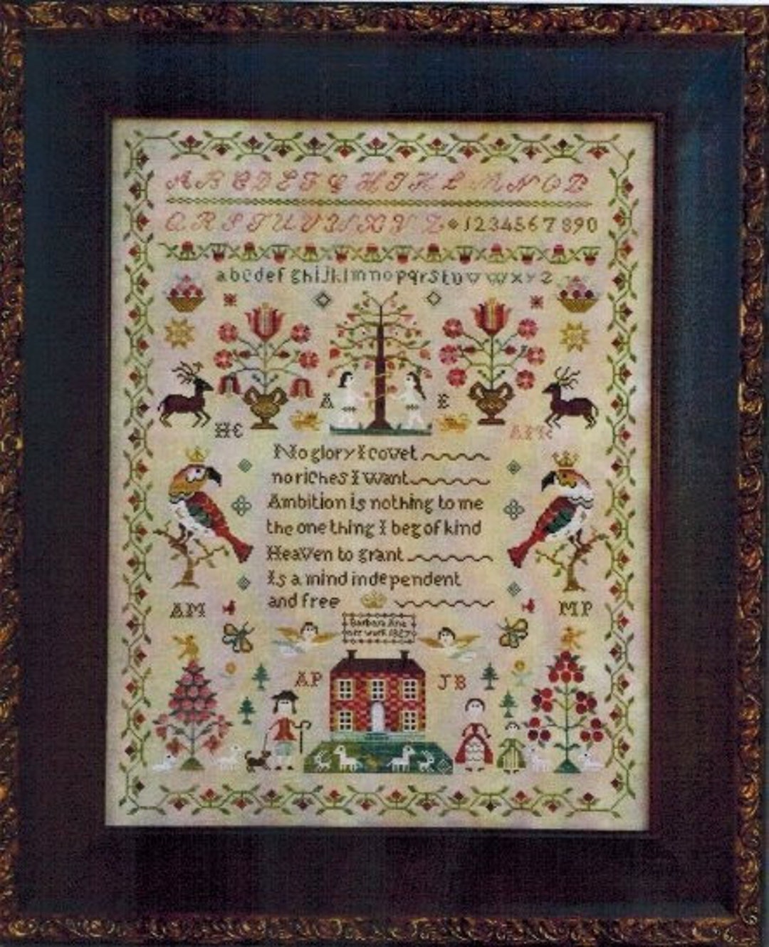 Counted Cross Stitch Pattern, the Snooty Parrots Sampler, Adam and Eve ...