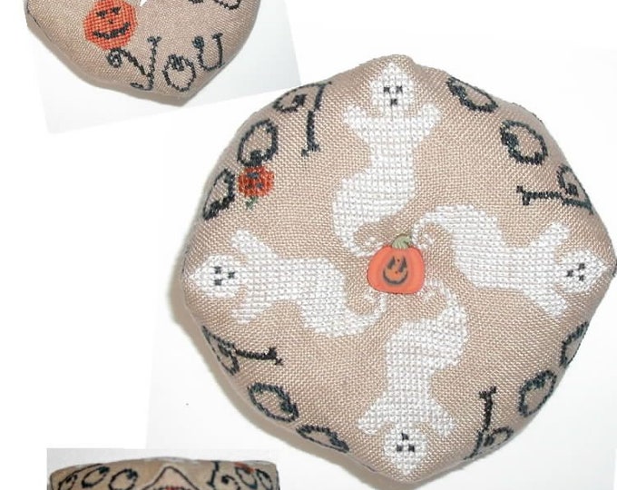 Counted Cross Stitch Pattern, Ghosts & Bats Biscornu, Halloween Decor ...
