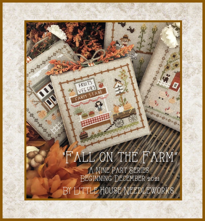 Counted Cross Stitch, Fall on the Farm, Farm Life, Farm Stand, Barn ...