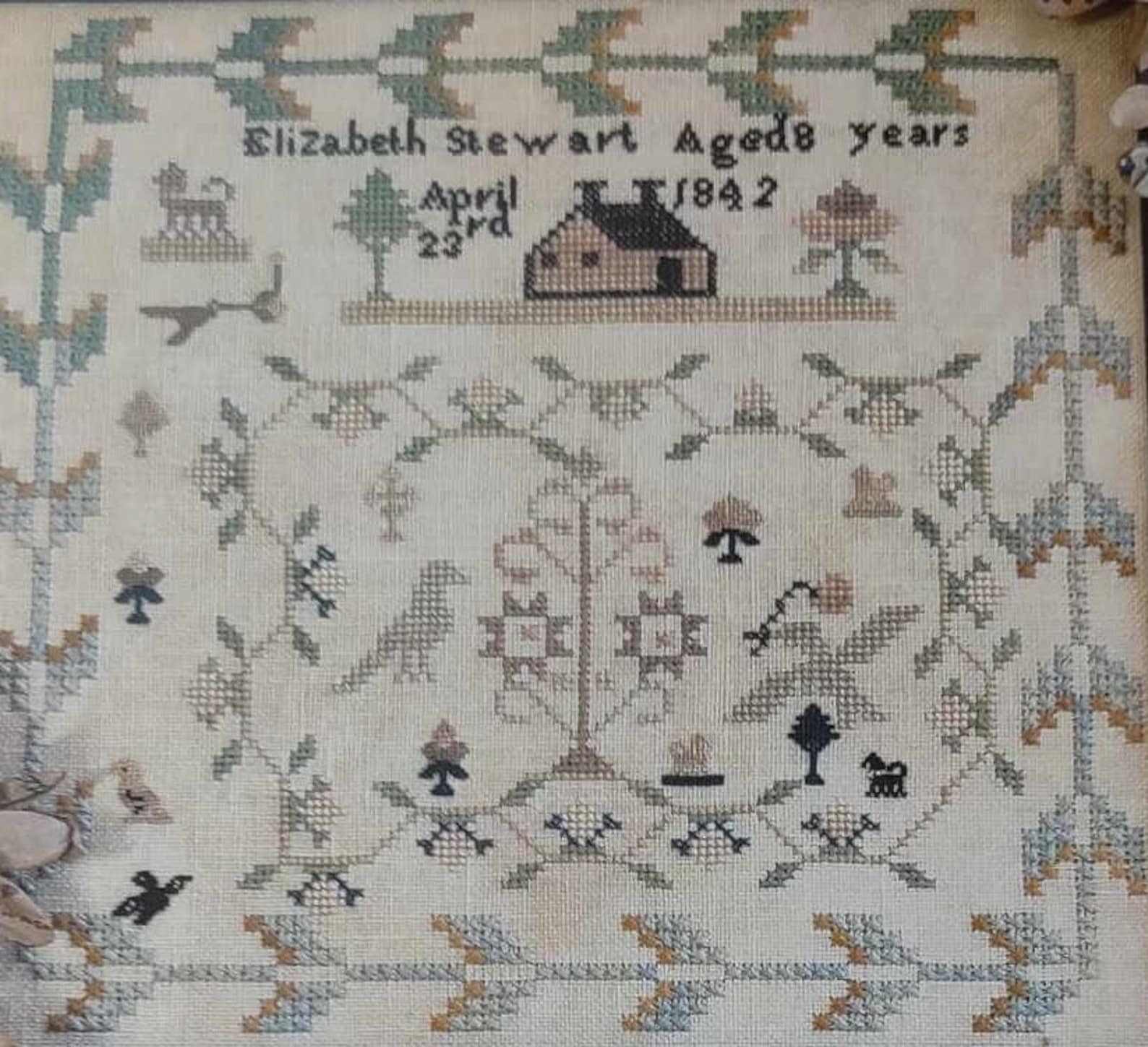 Counted Cross Stitch Pattern, A Tiny House, Elizabeth Stewart 1842 ...