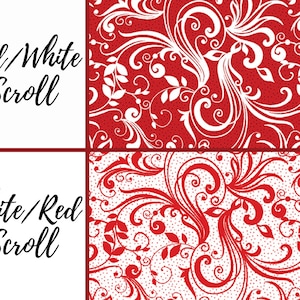 Quilt Fabric, Red Rhapsody, Quilters Cotton, Cotton Fabric, Red Scrolls ...