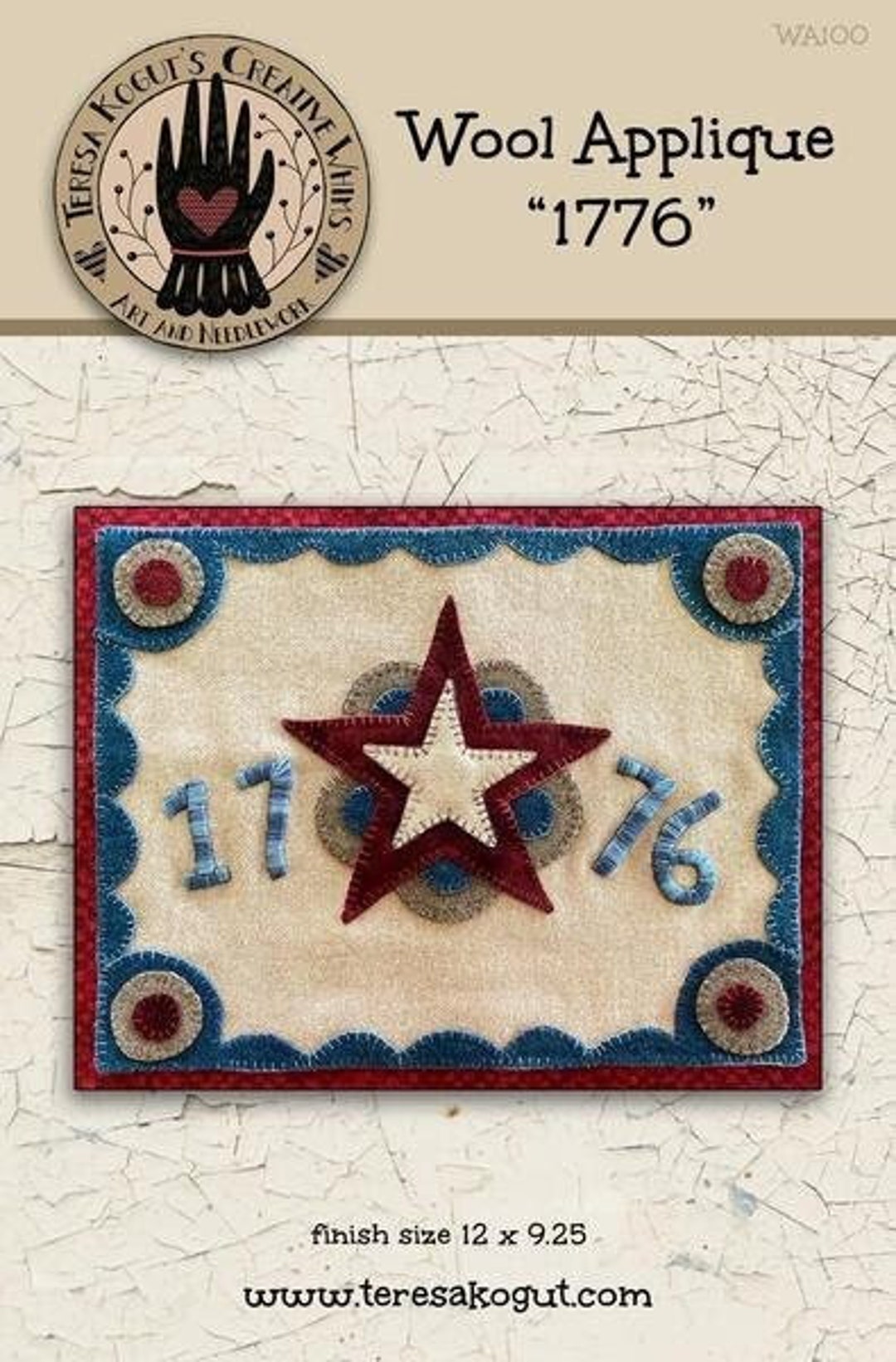 Wool Applique Pattern, 1776, Patriotic, Stars, Table Mat, Wool Art ...