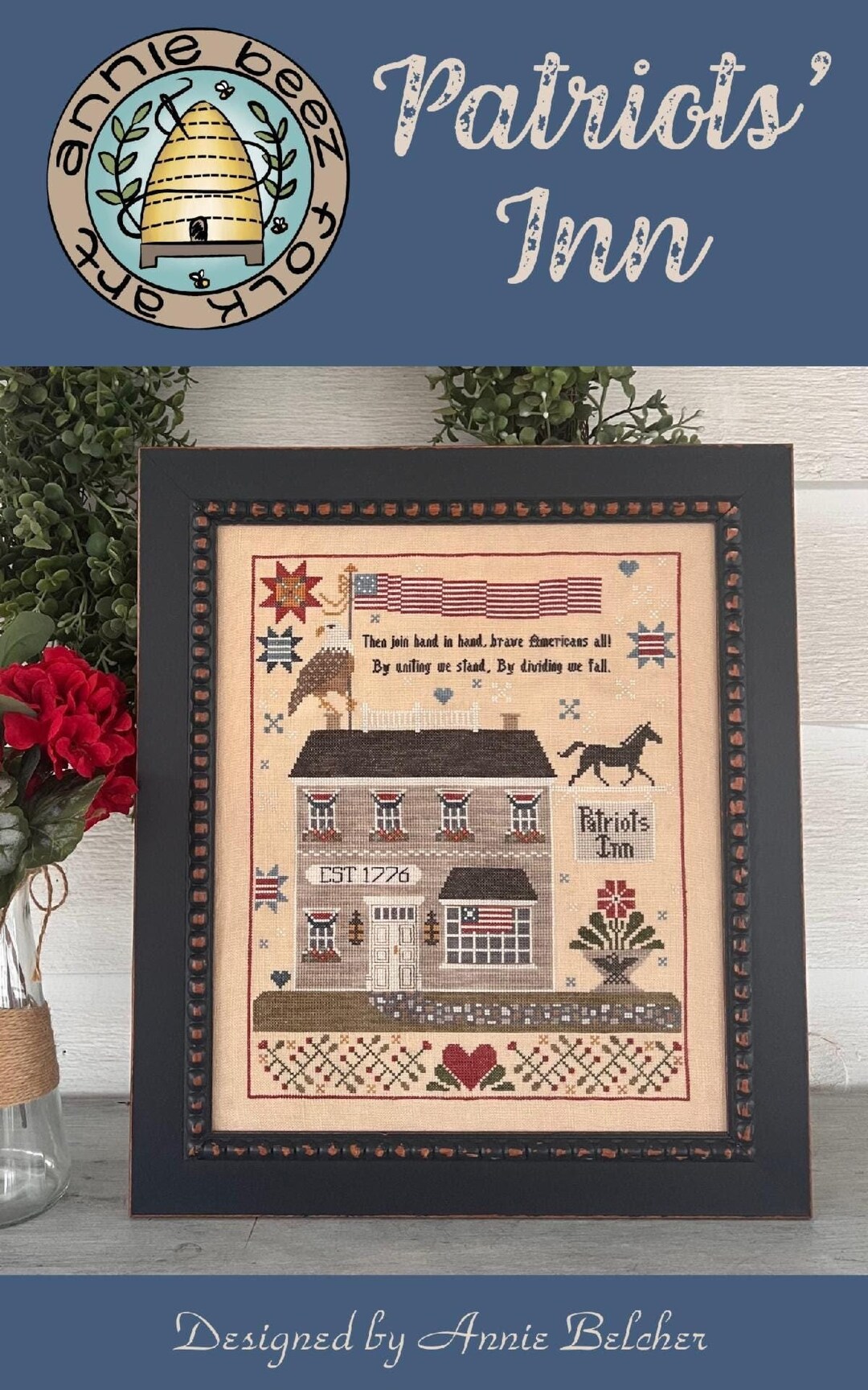 Counted Cross Stitch Pattern, Patriot's Inn, Americana Sampler ...