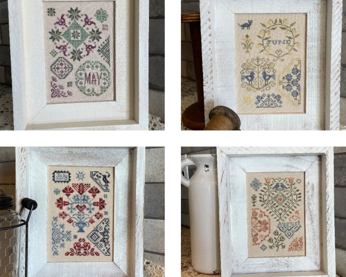 Counted Cross Stitch Pattern Quaker Series Monthly Quaker - Etsy