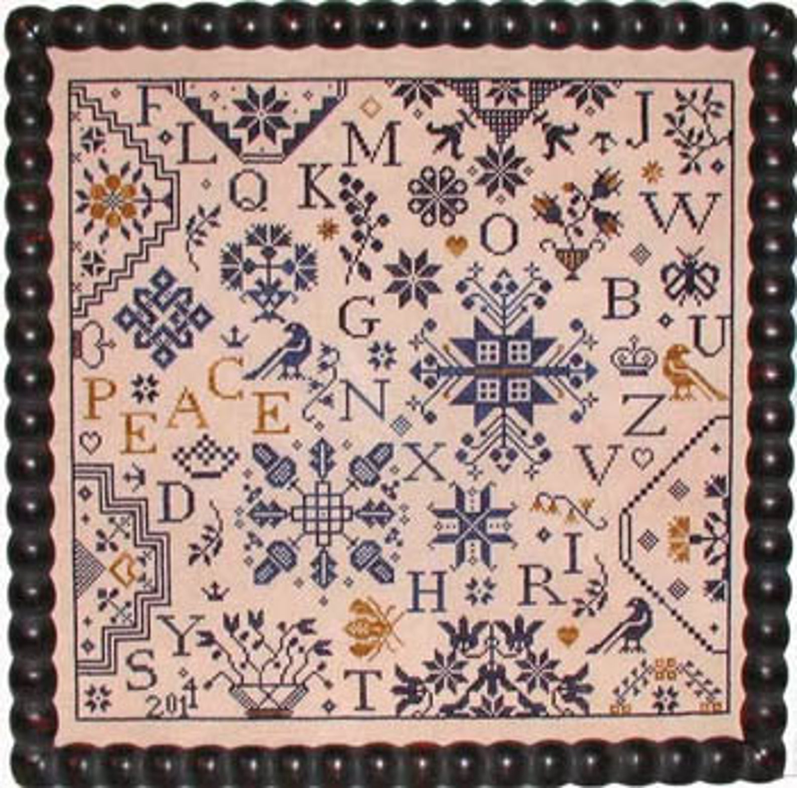 Counted Cross Stitch Pattern, Simple Gifts, Peace, Alphabet Sampler ...