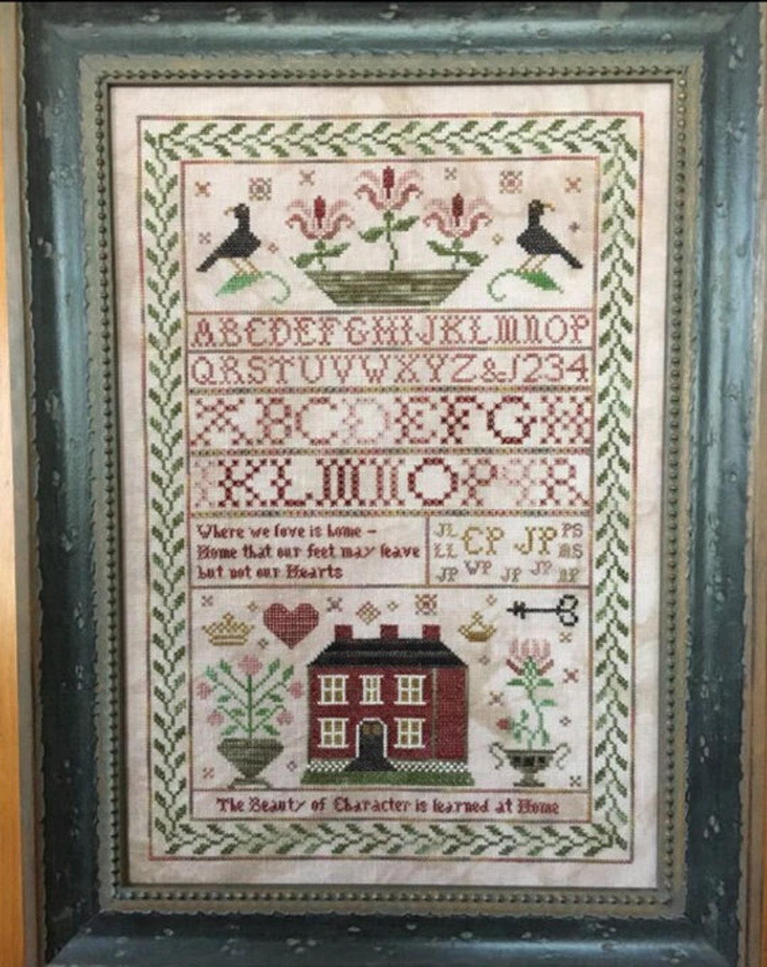 Counted Cross Stitch Pattern, Where We Love Sampler, Alphabet Sampler ...
