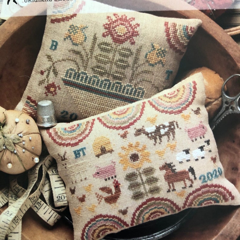 Counted Cross Stitch Pattern Farm & Folk Penny Cushions - Etsy