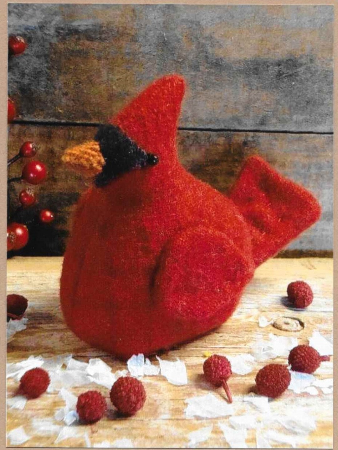 Wool Applique Pattern, Cardinal Pin Cushion, Cardinal Ornament, Winter ...