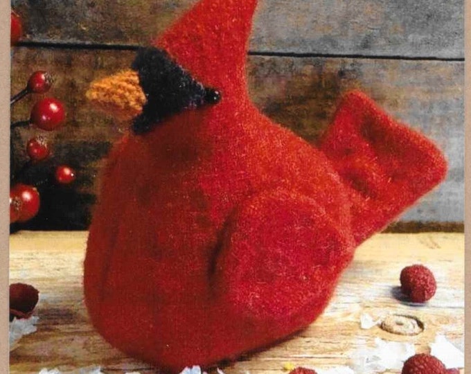 Wool Applique Pattern, Cardinal Pin Cushion, Cardinal Ornament, Winter ...