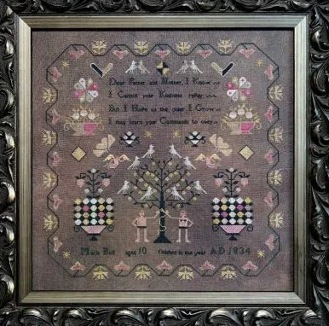 Counted Cross Stitch Pattern, Maria Bull 1834, Reproduction Sampler ...