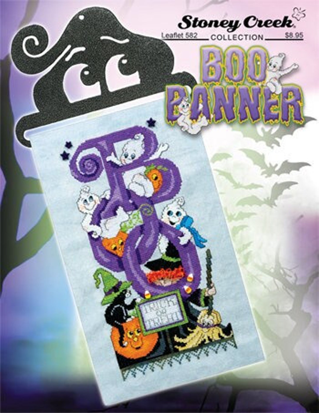 Counted Cross Stitch Pattern, Boo Banner, Halloween Decor, Ghosts ...