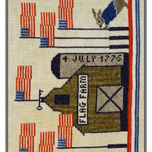 Counted Cross Stitch Pattern, Flag Farm, Patriotic, Independence Day ...