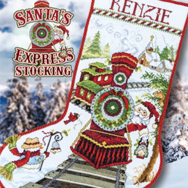Christmas Stocking Cross Stitch Train - Etsy