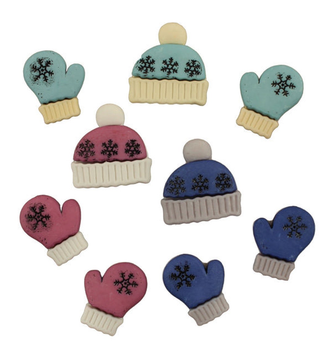 Winter Woolies, Mitten Buttons, Hat Buttons, Sewing Embellishment ...