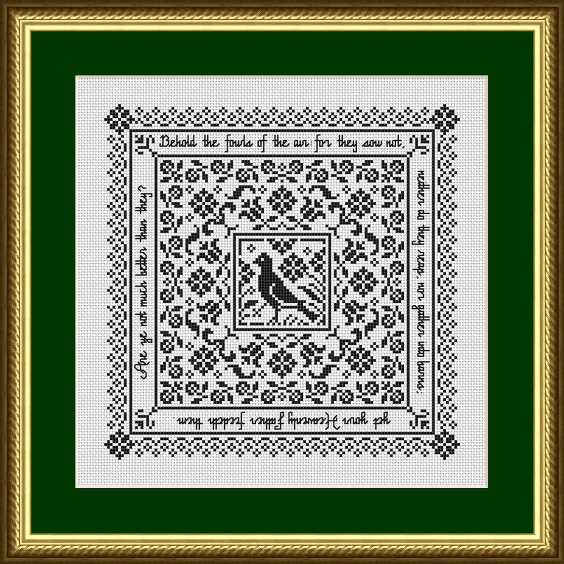 Counted Cross Stitch Pattern Bird Sampler 2 Motifs Sampler - Etsy