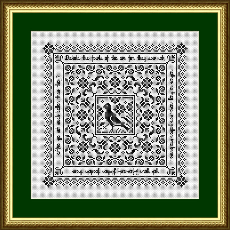Counted Cross Stitch Pattern Bird Sampler 2 Motifs Sampler - Etsy