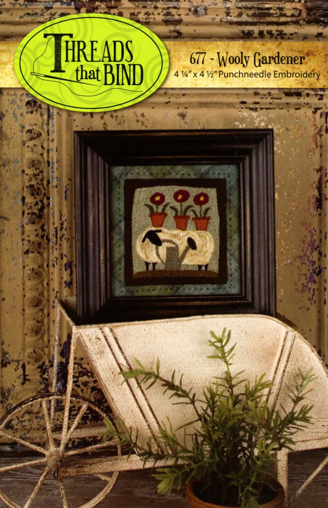 Punch Needle Pattern, Wooly Gardener, Sheep, Primitive Decor, Spring ...