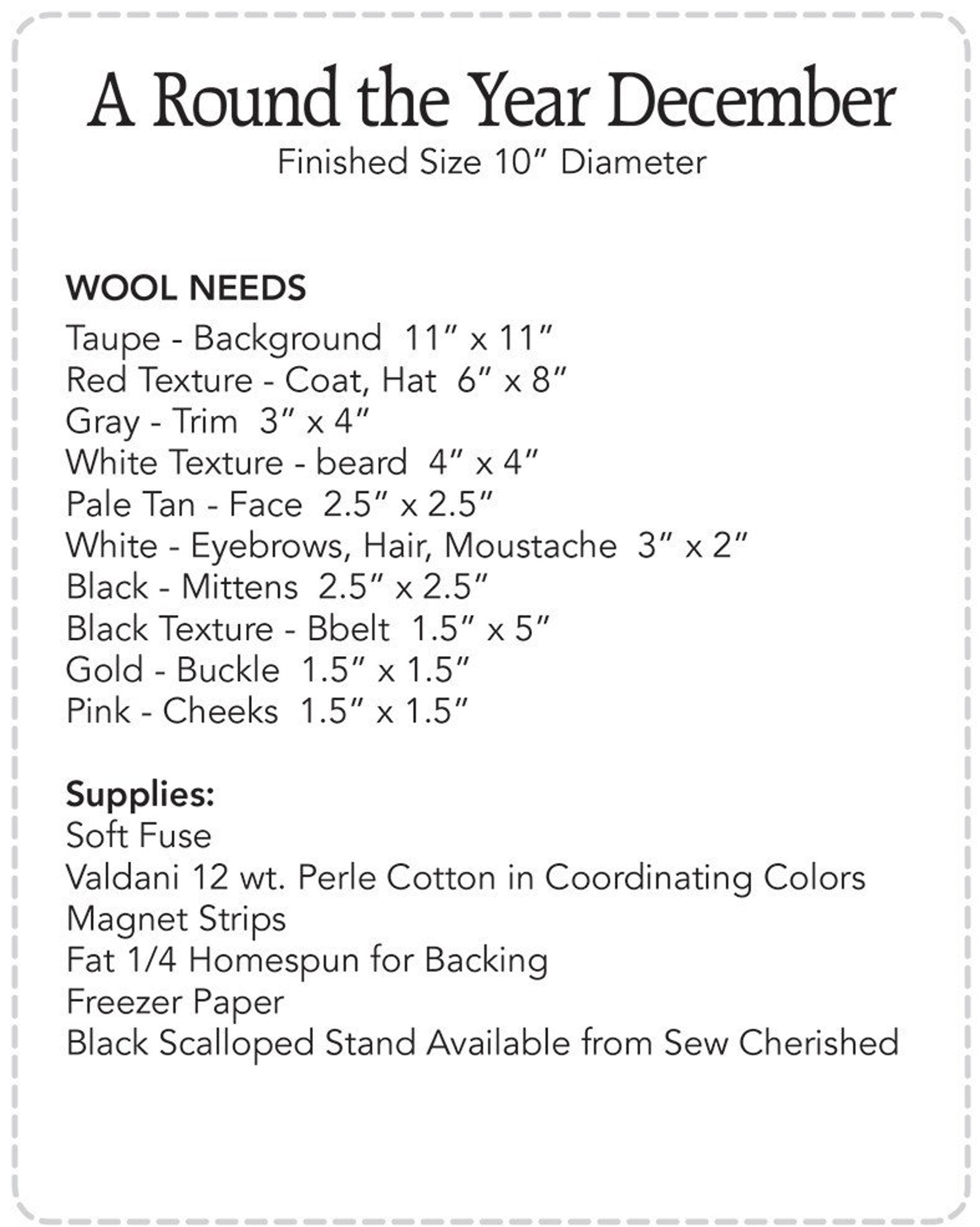 Wool Applique Pattern A Round the Year December Wool | Etsy