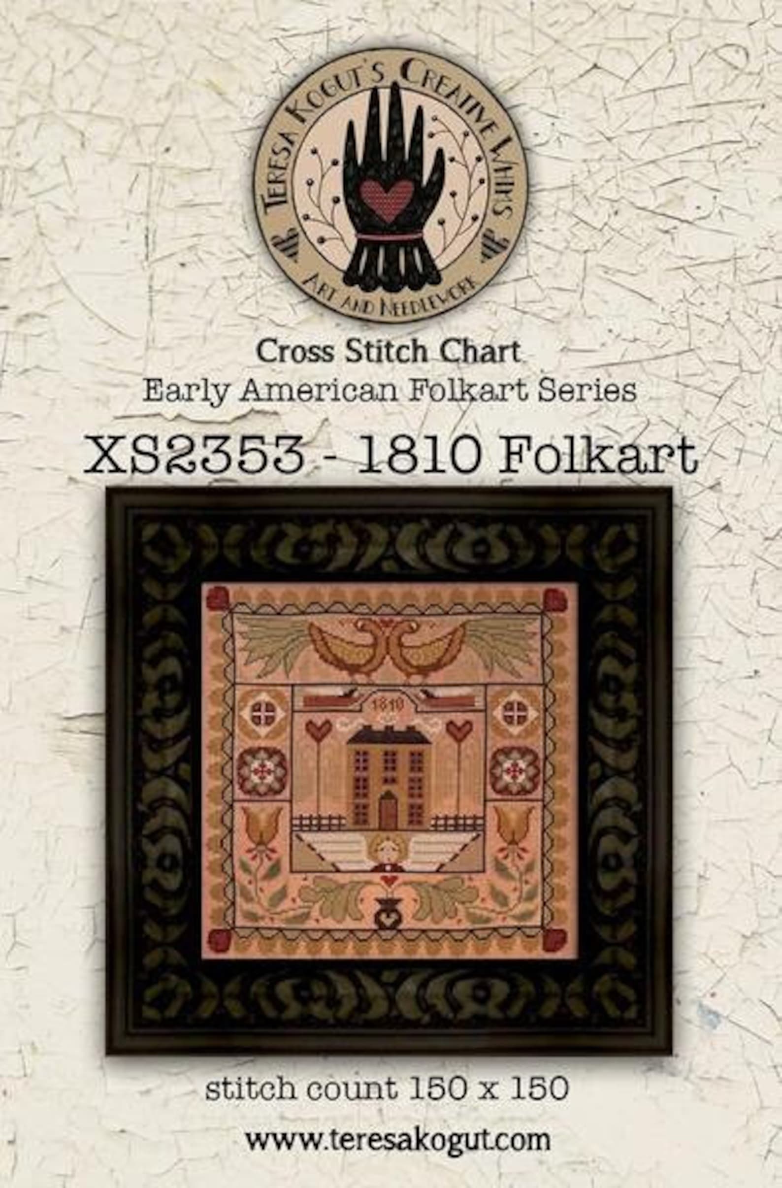 Counted Cross Stitch Pattern, 1810 Folk Art, Folk Art, Primitive, Early American Folk Art ...