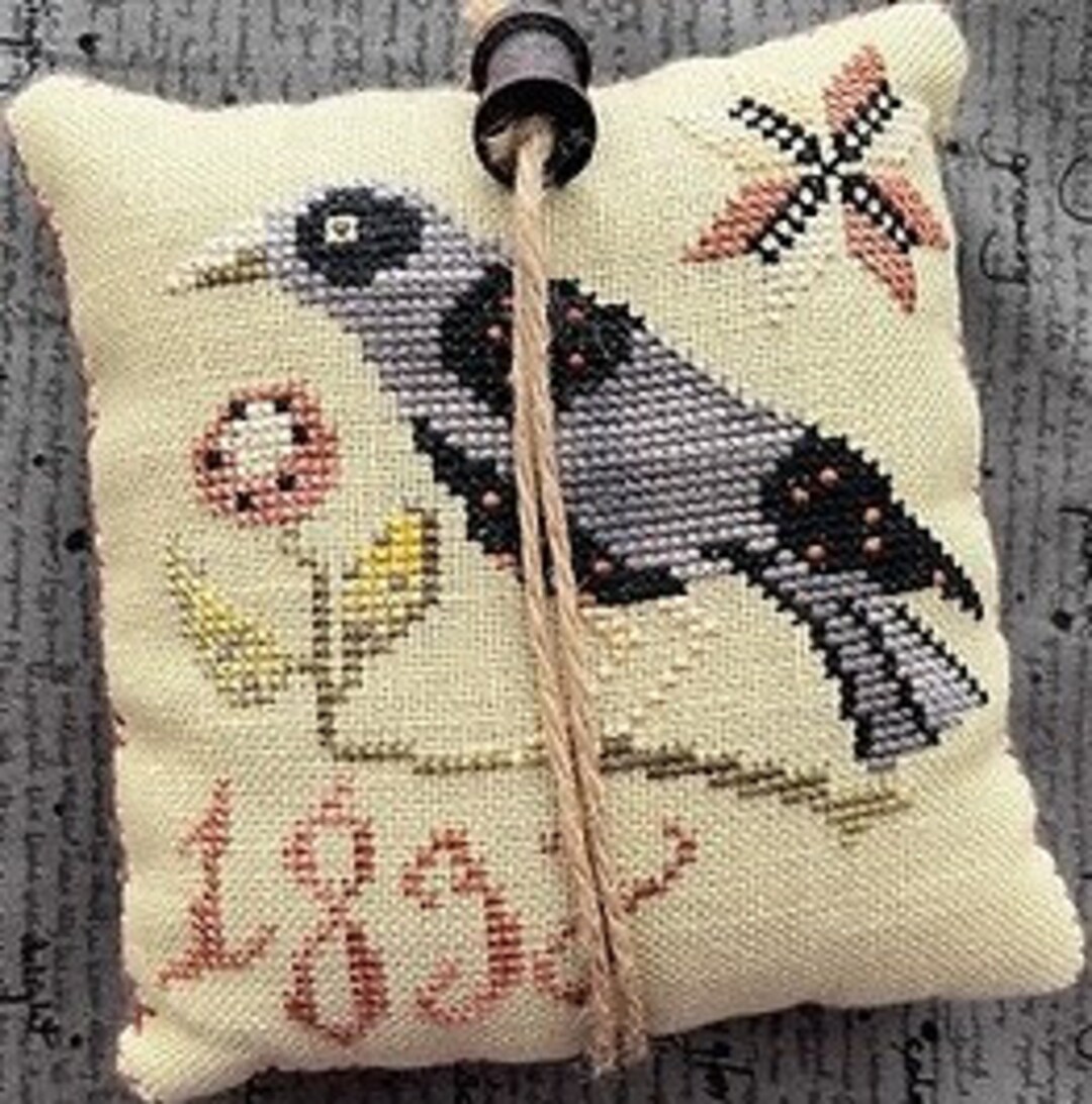 Counted Cross Stitch Pattern, Fraktur Bird, Pillow Ornament, Pincushion ...