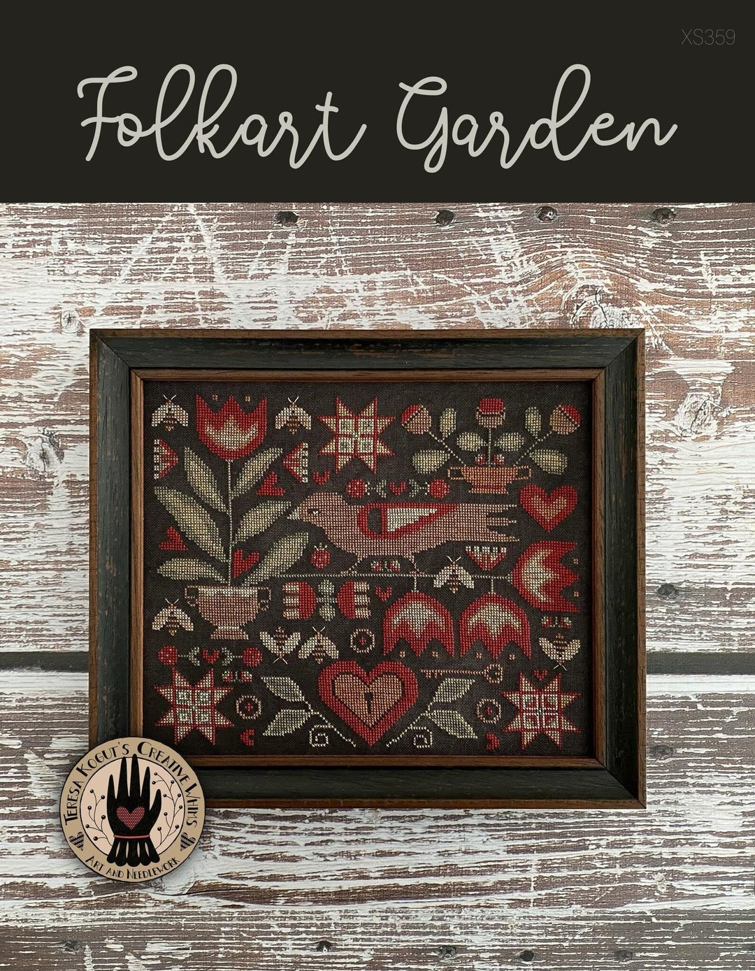 Counted Cross Stitch Pattern, Folkart Garden, Folk Art, Primitive, Early American Folk Art ...