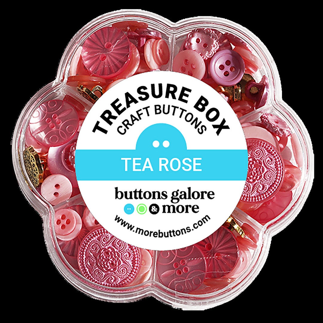 Tea Rose, Treasure Box, Specialty Buttons, Rose and Pink Buttons, Craft ...