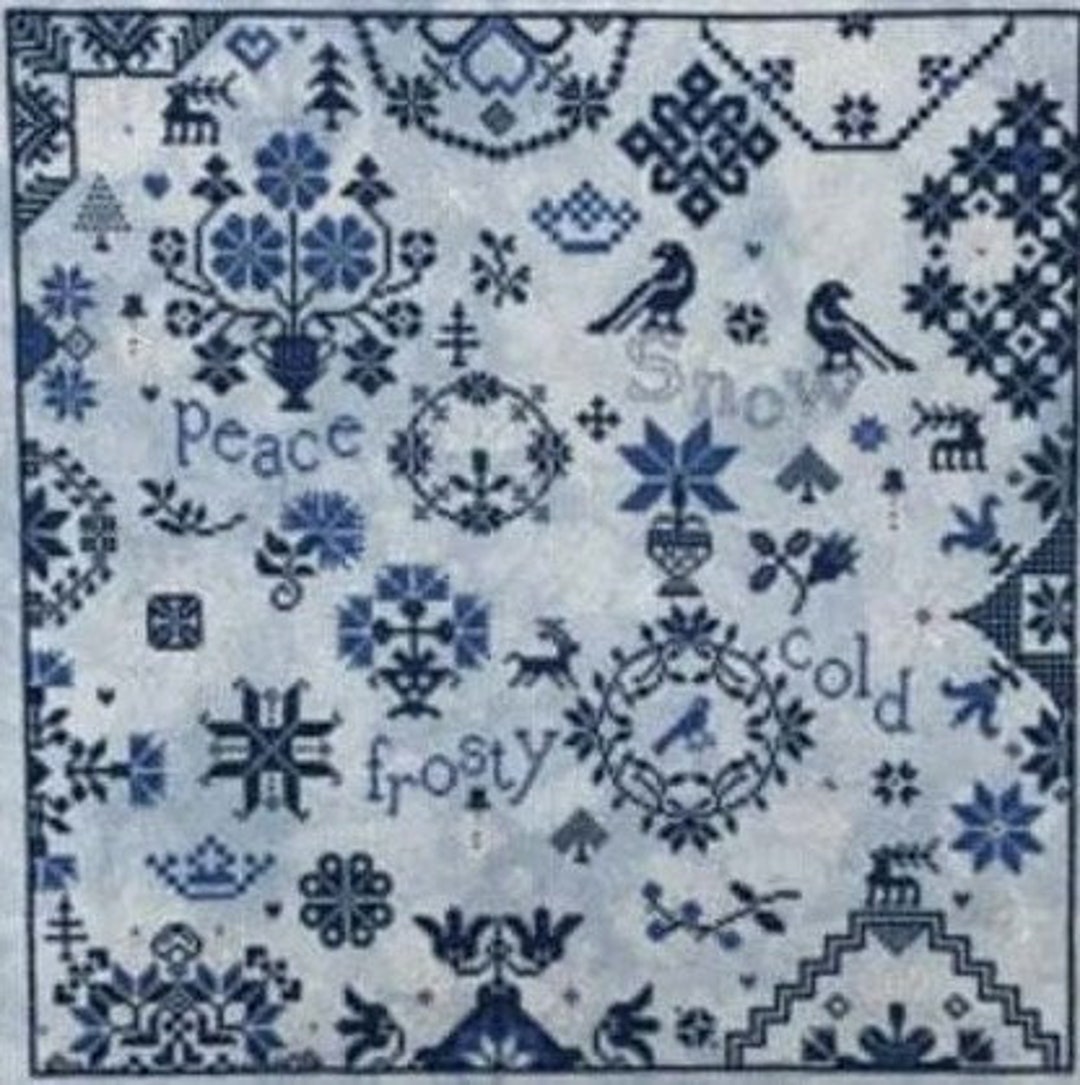 Counted Cross Stitch Pattern, Simple Gifts, Snow, Winter Sampler ...