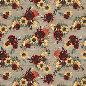 Quilt Fabric, Happy Fall, Fall Fabric, Autumn, Thanksgiving, Sunflowers ...
