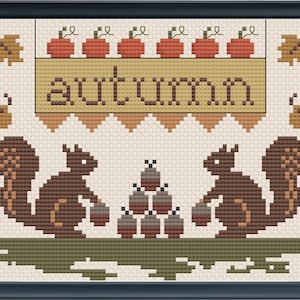 Counted Cross Stitch Pattern, Autumn Collector, Original Sampler ...
