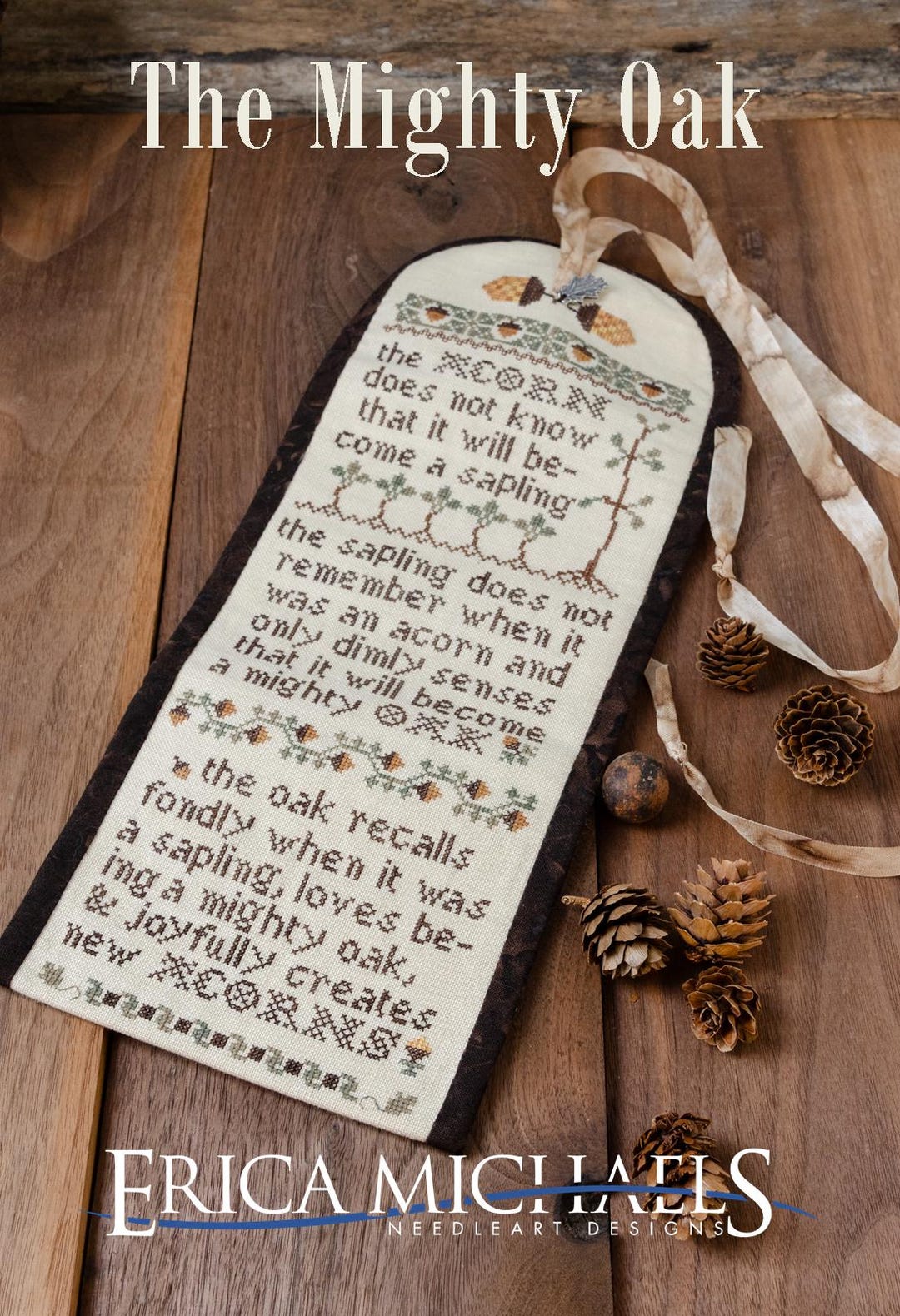 Counted Cross Stitch Pattern, the Mighty Oak, Shabby Cottage, Acorns, Tree Saplings, Quotation ...