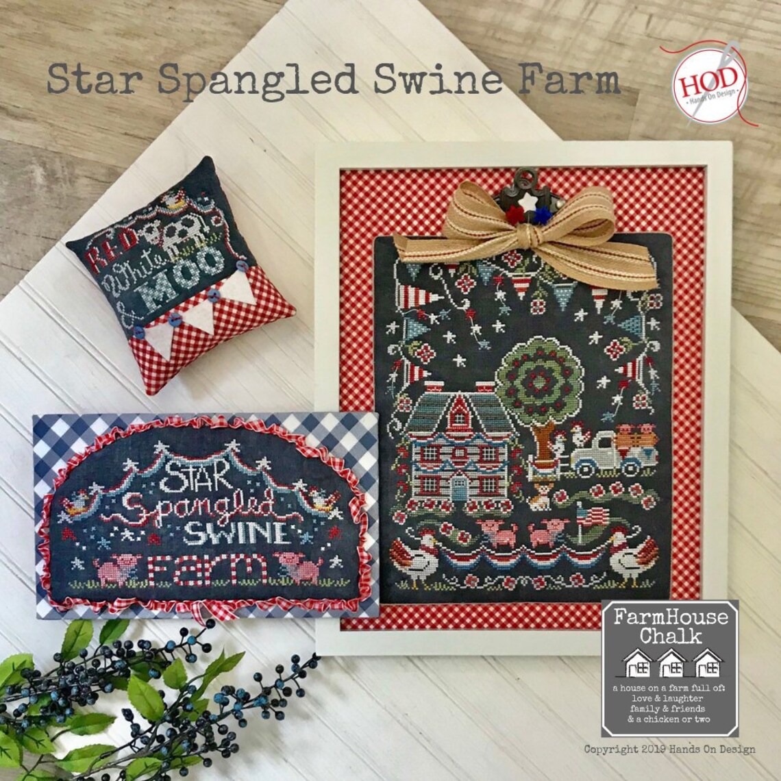 Counted Cross Stitch Pattern Star Spangled Swine Farm Chalk - Etsy