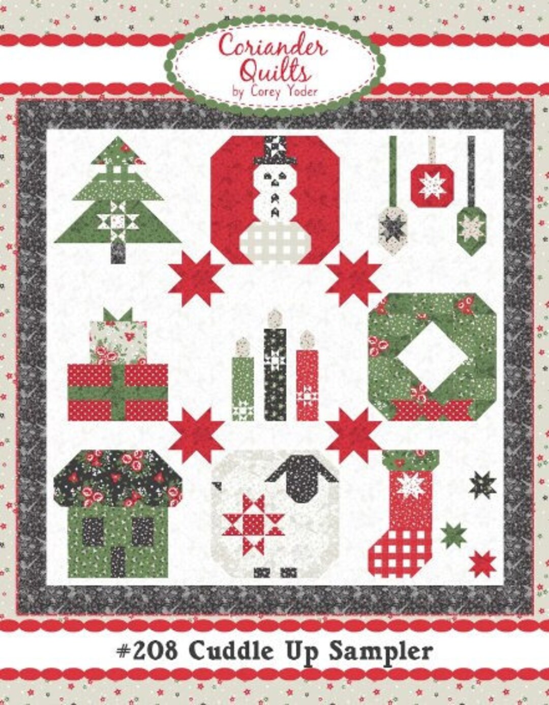 Quilt Pattern, Cuddle up Sampler, Christmas Quilt, Country Rustic ...
