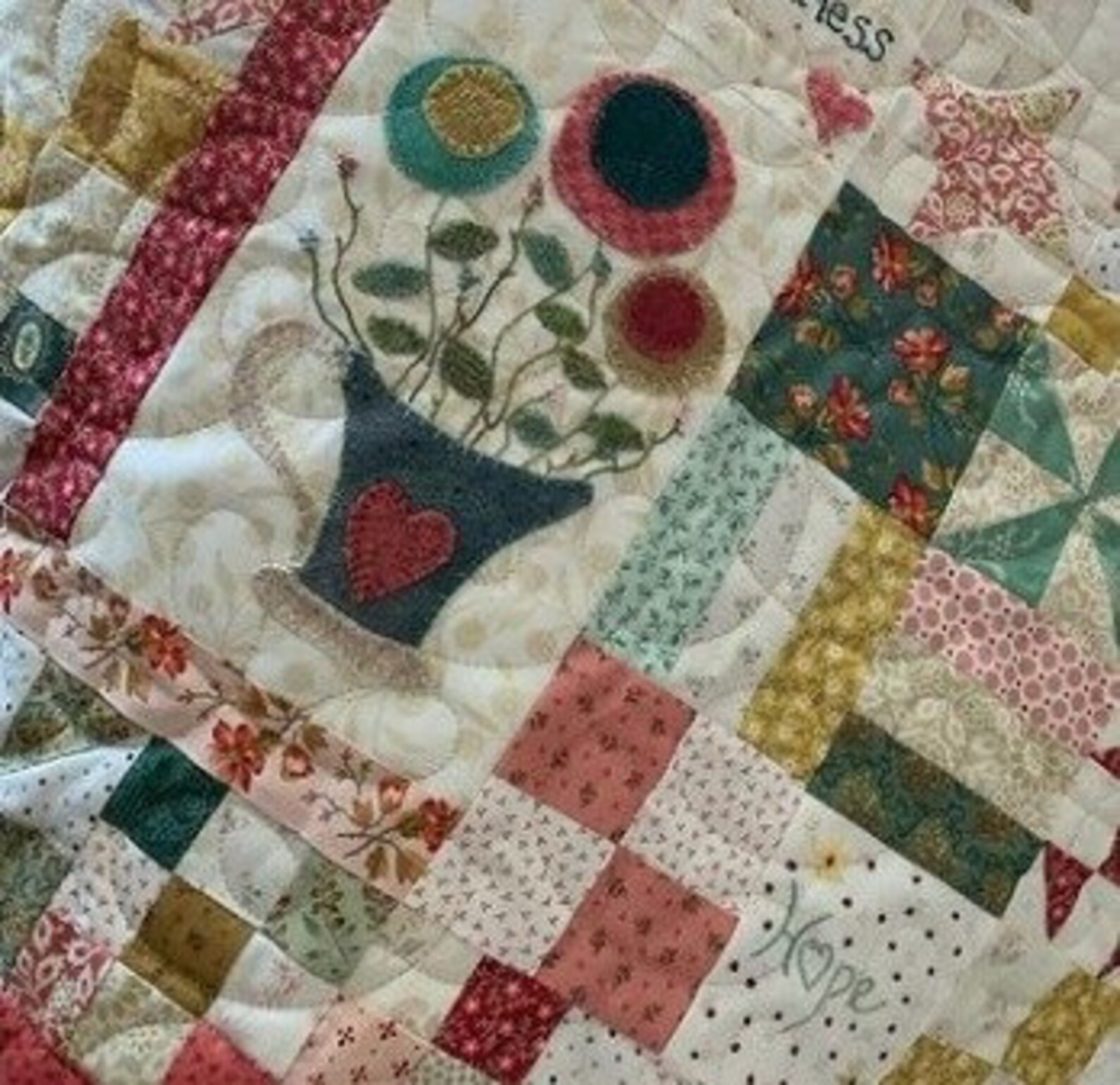 Quilt Pattern, Flowerpots and Forget-me-nots BOM, Embroidery, Wool ...