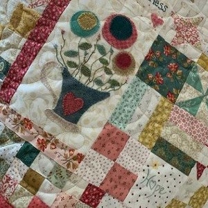 Quilt Pattern, Flowerpots and Forget-me-nots BOM, Embroidery, Wool ...