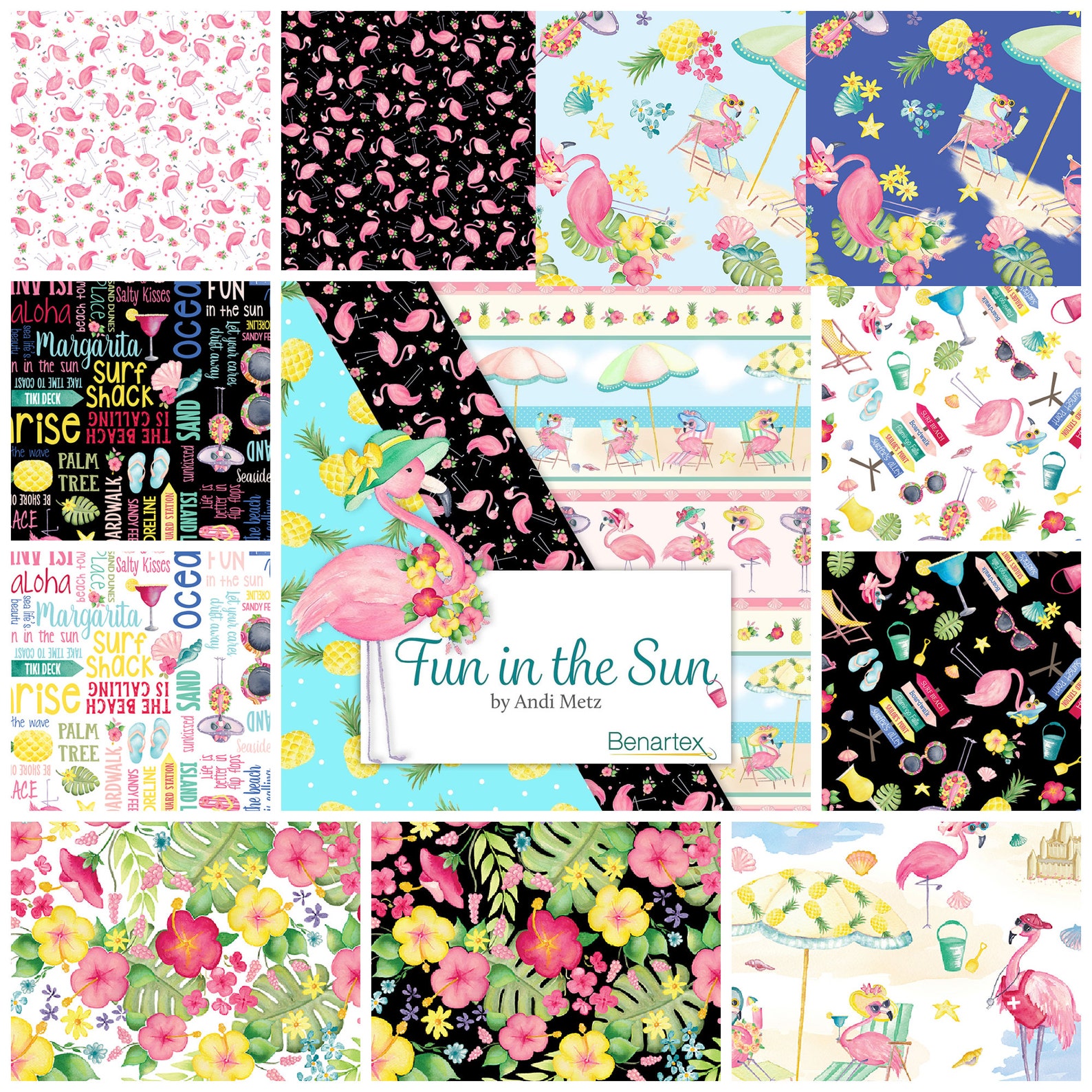 Quilt Fabric Fun in the Sun Flamingo Fun Summer Fabrics - Etsy