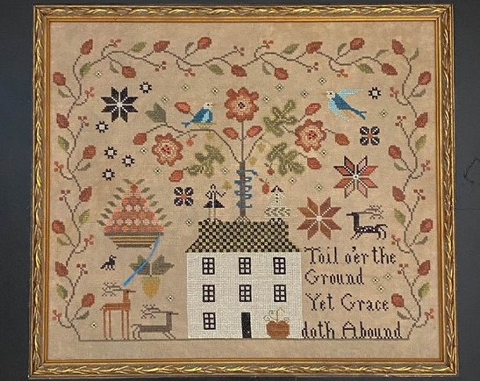 Cross Stitch Pattern, Grace Doth Abound, Fall Decor, Inspirational ...