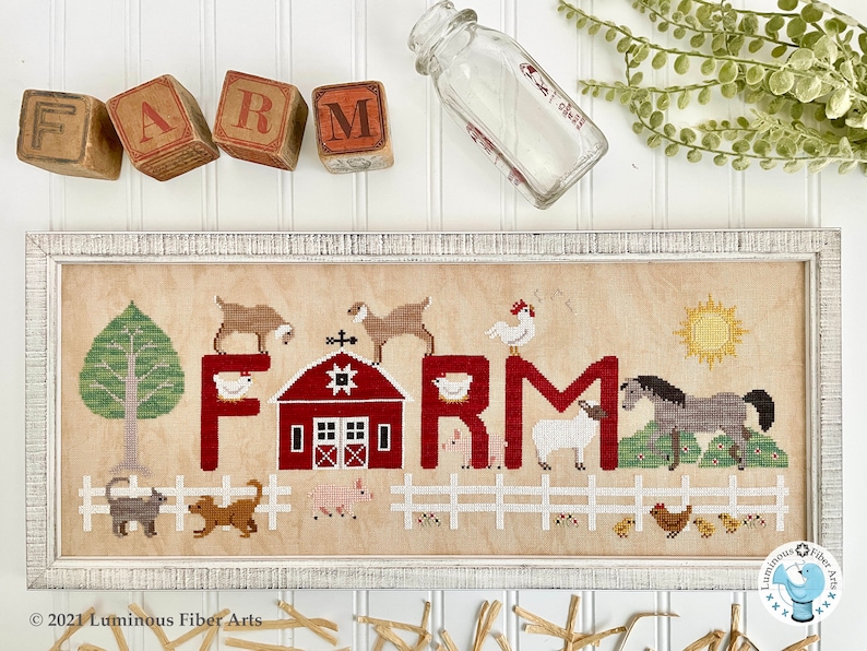 Counted Cross Stitch Pattern Farm Chickens Sheep Horses - Etsy