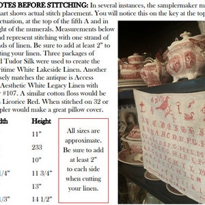 Counted Cross Stitch, Seven Red Alphabets, Alphabet Sampler ...