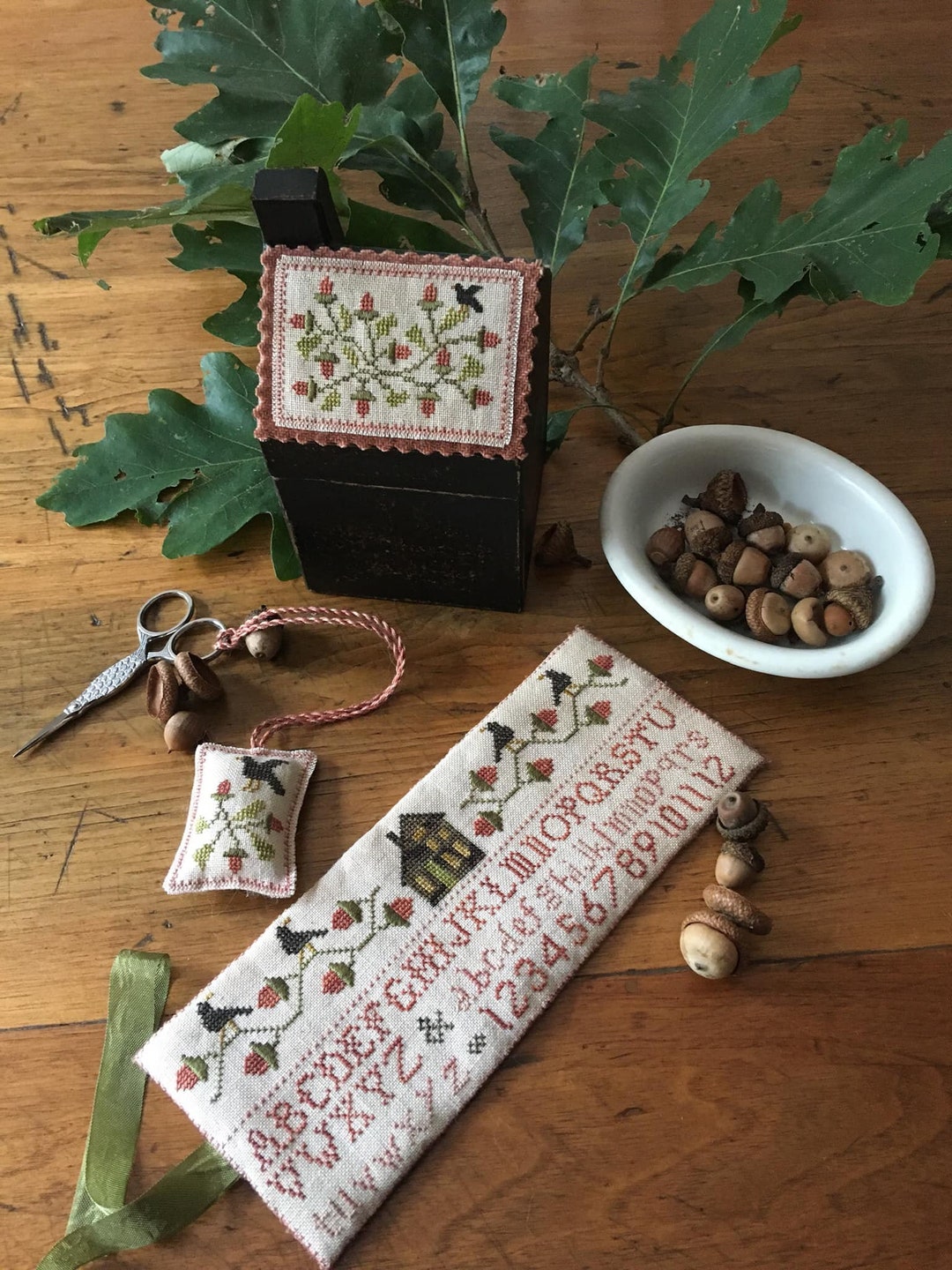 Counted Cross Stitch Pattern, Acorns and Crows Stitch House, Acorns ...