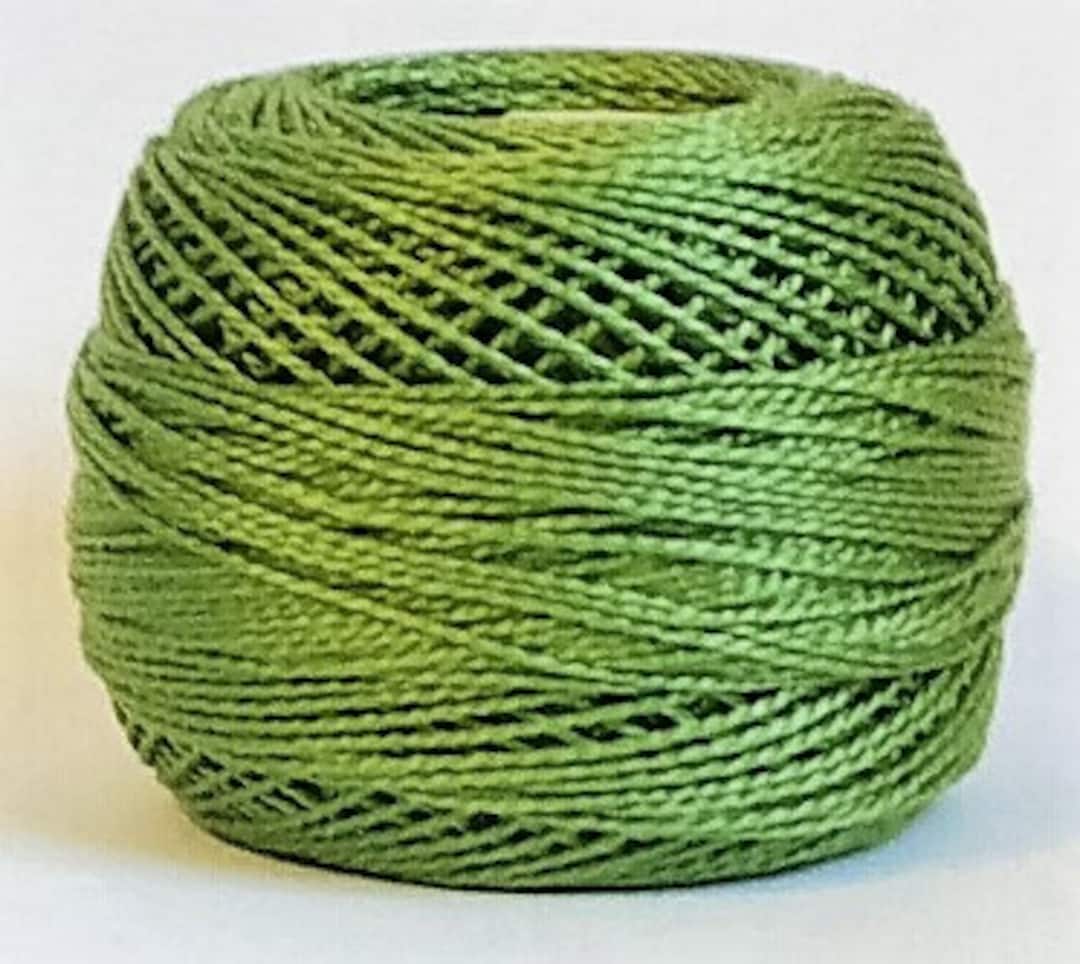 DMC Perle Cotton, Size 8, DMC 3347, Medium Yellow Green, Embroidery ...