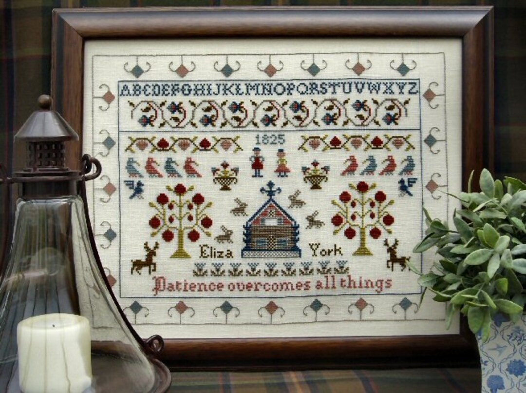 Counted Cross Stitch Pattern, Patience Sampler, Reproduction Sampler ...