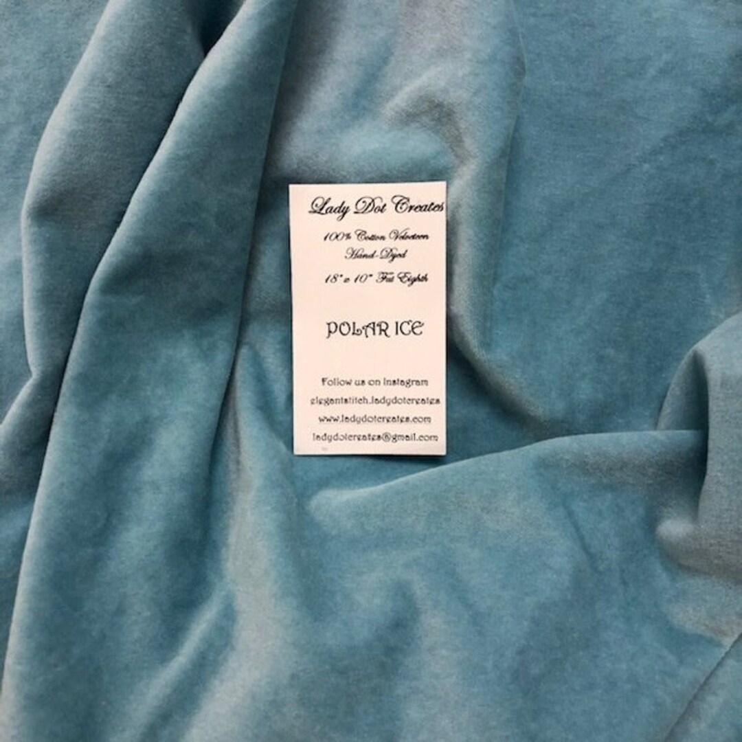Velveteen, Polar Ice, Blue Velveteen, Hand Dyed Velveteen, Cotton ...