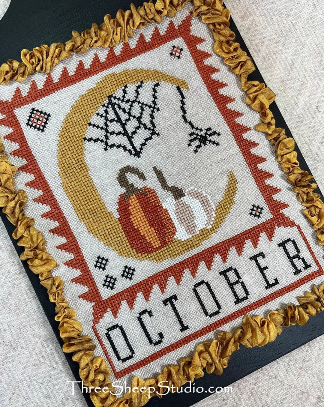 Counted Cross Stitch Pattern, October Moon, Autumn Decor, Halloween ...