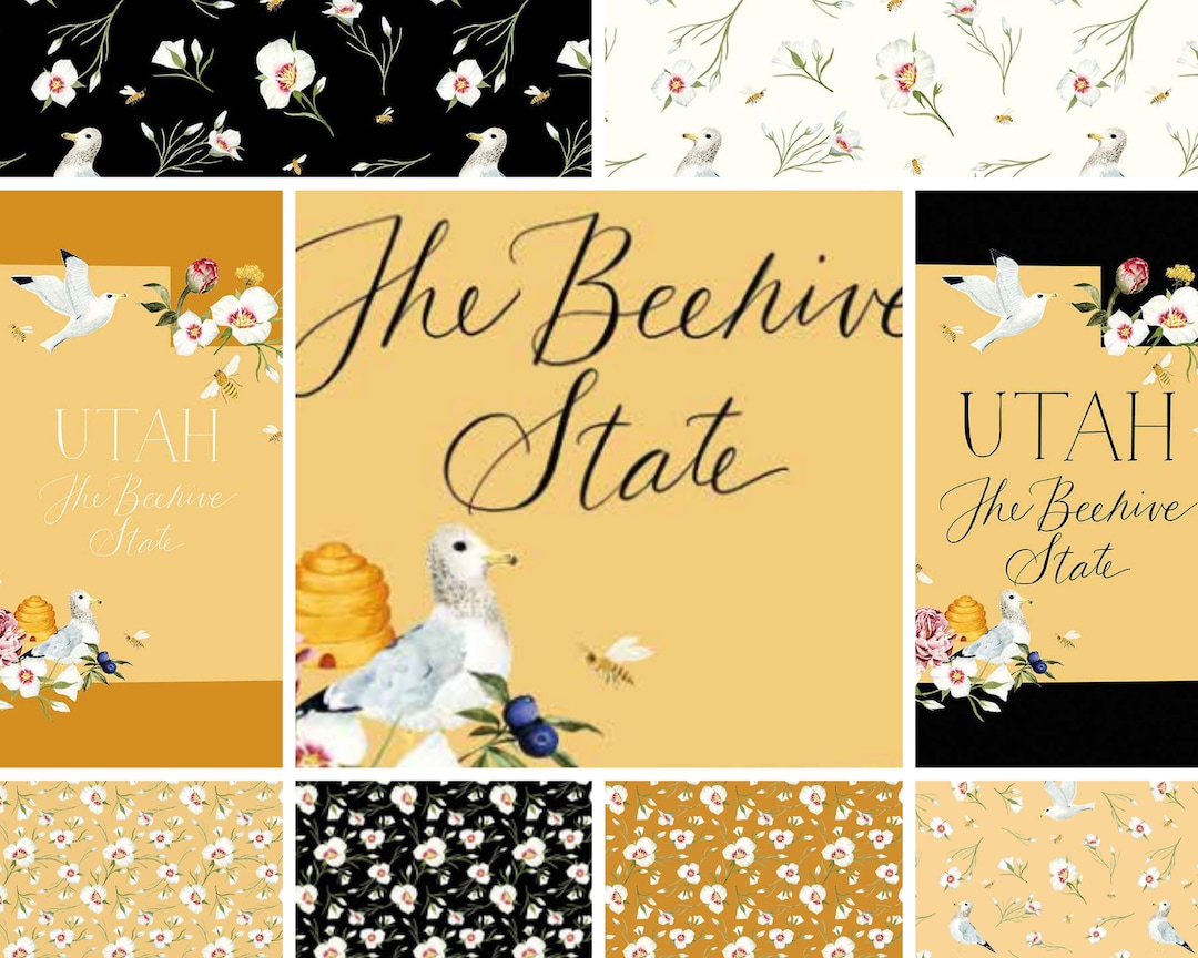 Quilt Fabric, Beehive State, California Gull, Beehives, Bees, Bee Skep ...