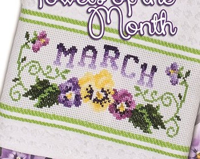 Counted Cross Stitch Pattern, March, Violets, Towels of the Month ...