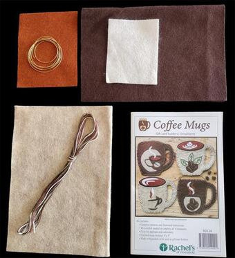Wool Applique Pattern and Kit, Coffee Mugs, Ornaments, Home Decor ...