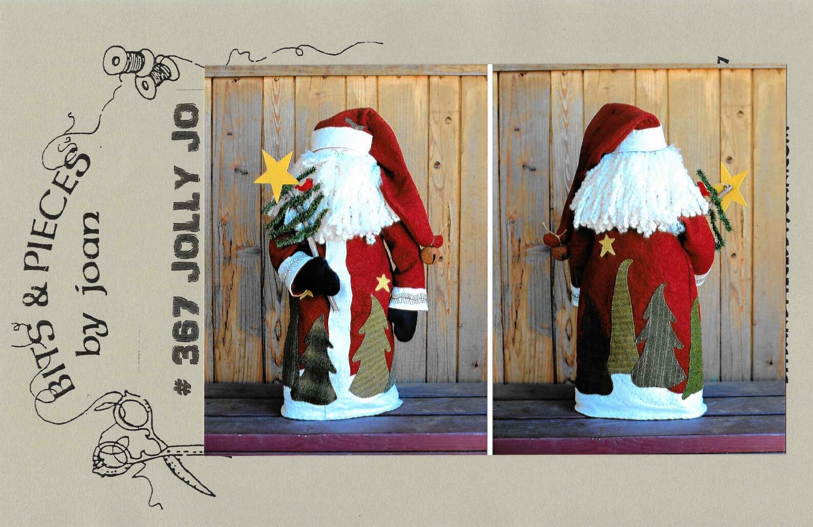 Wool Applique Pattern, Jolly Jo, Winter Decor, Santa, Wool Santa ...