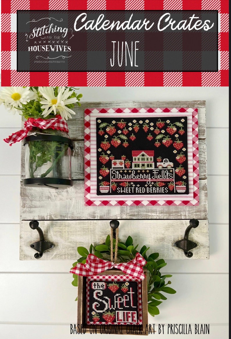 Counted Cross Stitch Pattern Calendar Crates June | Etsy