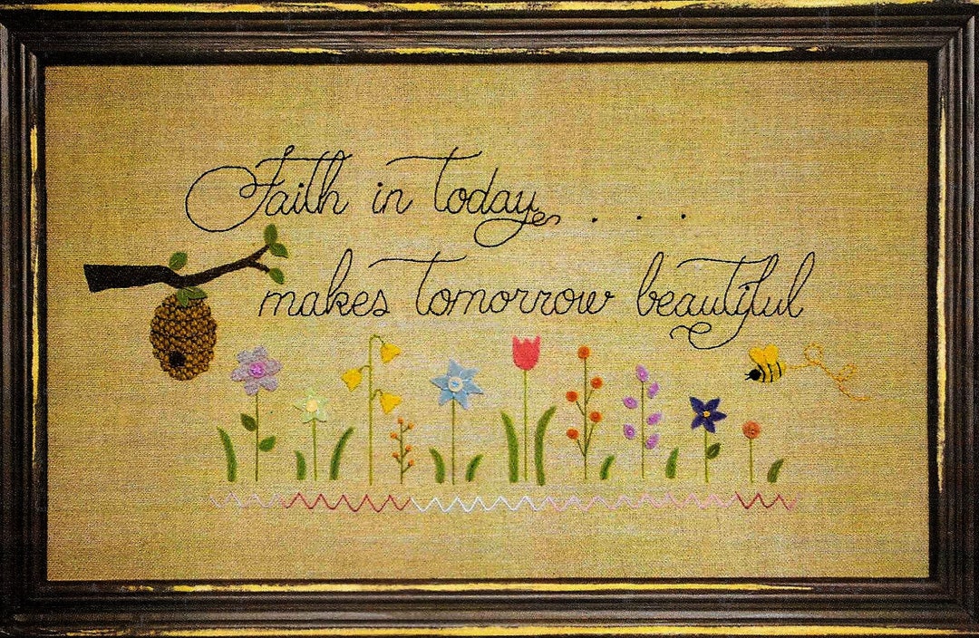 Wool Applique Pattern, Faith in Today, Wool Applique Stitchery, Spring ...